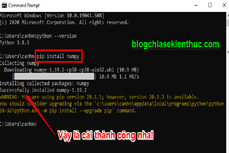 Cách cài thư viện thường dùng trong Python trên Windows 10